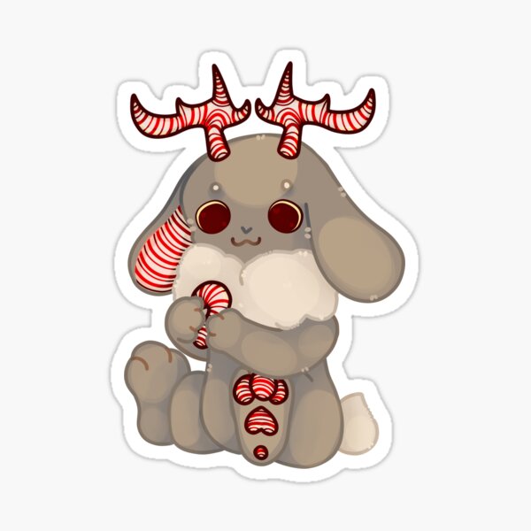 "Candy cane jake-o-lope" Sticker for Sale by 123fishey | Redbubble