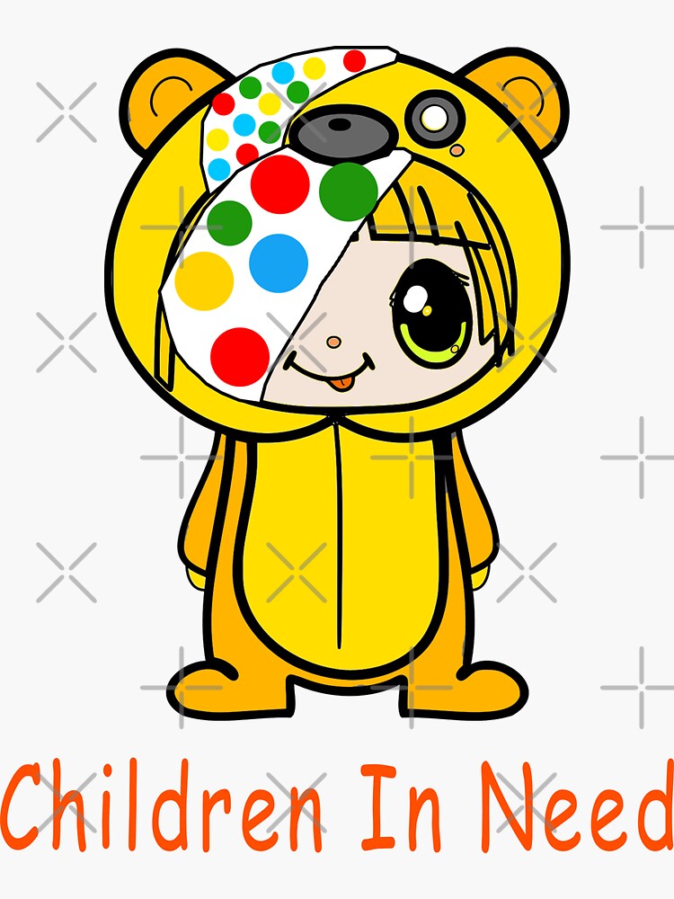" Pudsey Bear Ears Children In Need" Sticker for Sale by 9chaa | Redbubble