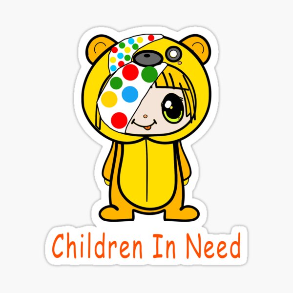 " Pudsey Bear Ears Children In Need" Sticker for Sale by 9chaa | Redbubble