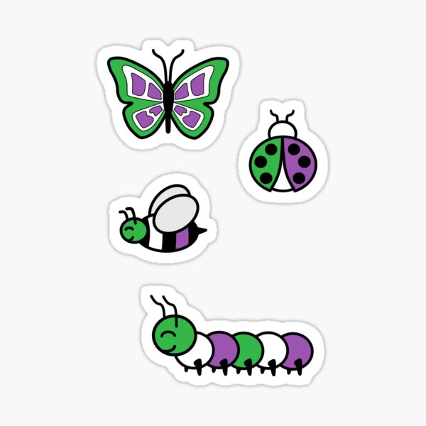 "Genderqueer Pride Bugs Sticker Pack" Sticker for Sale by PridePoint ...