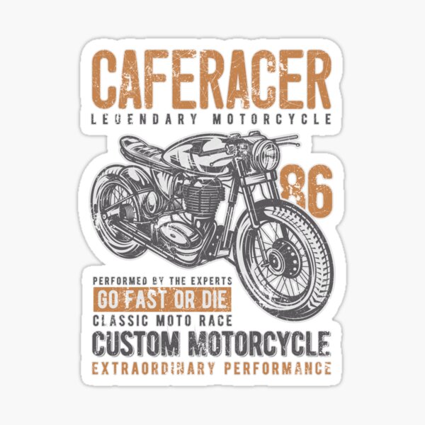 "RACE RIDER RACER BIKES CAFERACER BIKER MOTORCYCLE" Sticker by Super3 ...