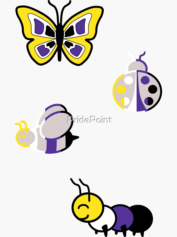 "Non-Binary Pride Bugs Sticker Pack" Sticker for Sale by PridePoint ...
