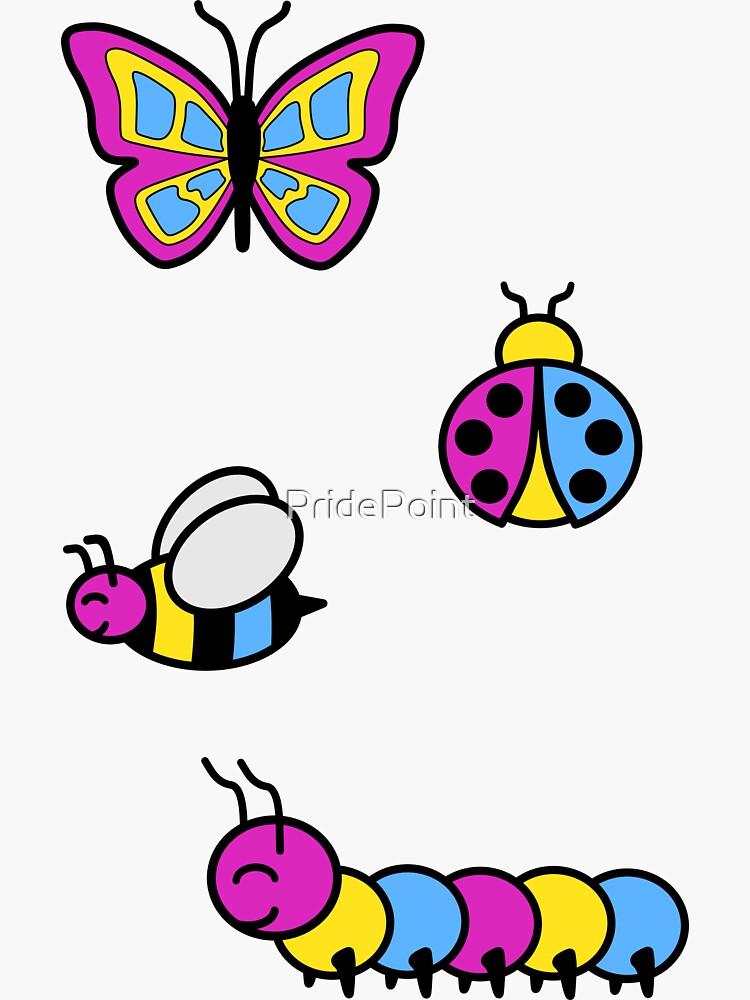 "Pansexual Pride Bugs Sticker Pack" Sticker for Sale by PridePoint ...