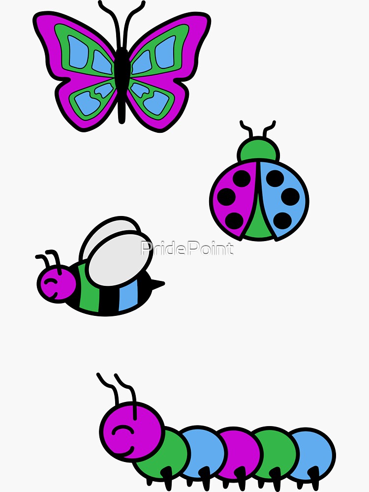 "Polysexual Pride Bugs Sticker Pack" Sticker for Sale by PridePoint ...