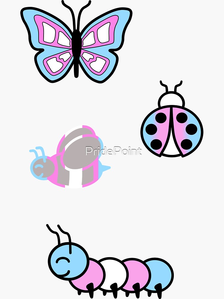 "Transgender Pride Bugs Sticker Pack" Sticker by PridePoint | Redbubble