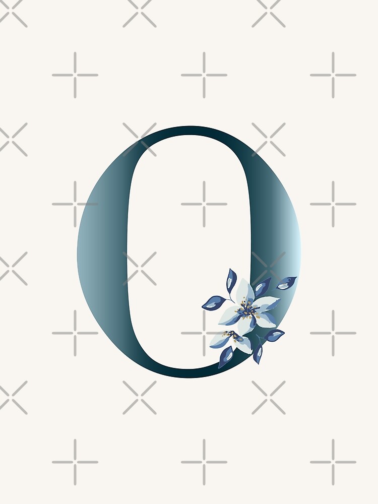 Póster «Letra O - Flor de acuarela azul» de CiaraPrints | Redbubble
