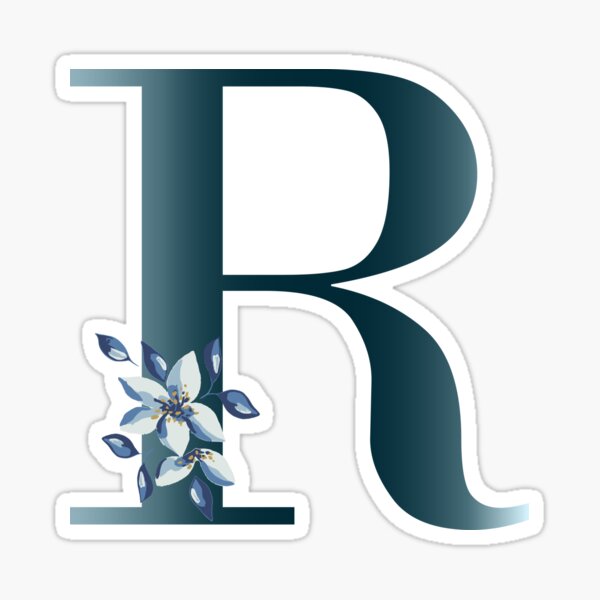 "Letter R - Blue Watercolor Flower" Sticker for Sale by CiaraPrints ...