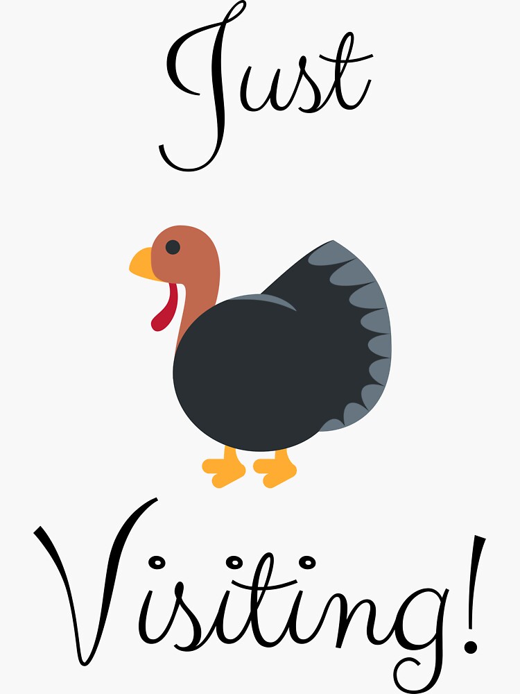 "Just Visiting!" Sticker by Festive-21 | Redbubble