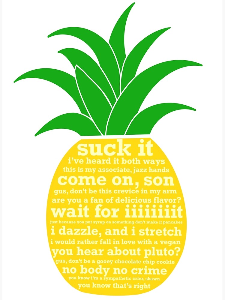 "Psych Quotes Pineapple" Art Print for Sale by samicreationss | Redbubble