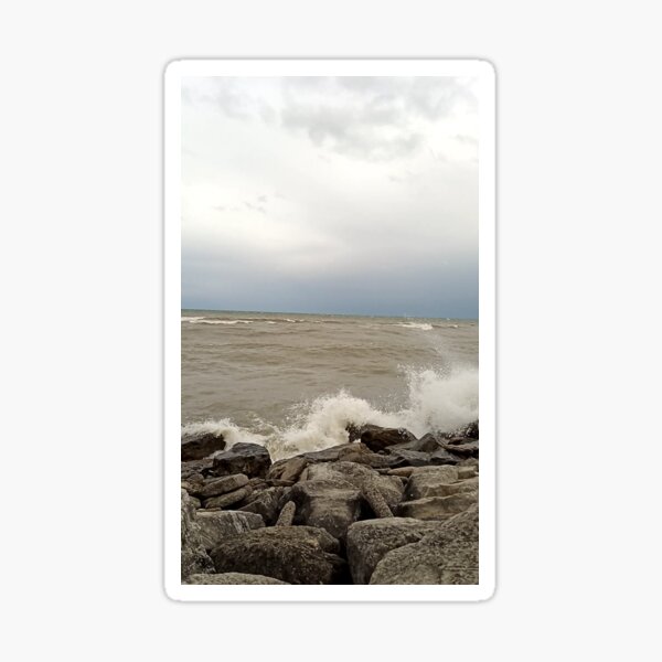 "beach waves hitting rocks" Sticker for Sale by CellArts | Redbubble