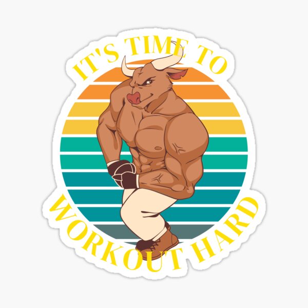 "It's Time to Workout Hard Muscle Man" Sticker for Sale by ByHenpri ...