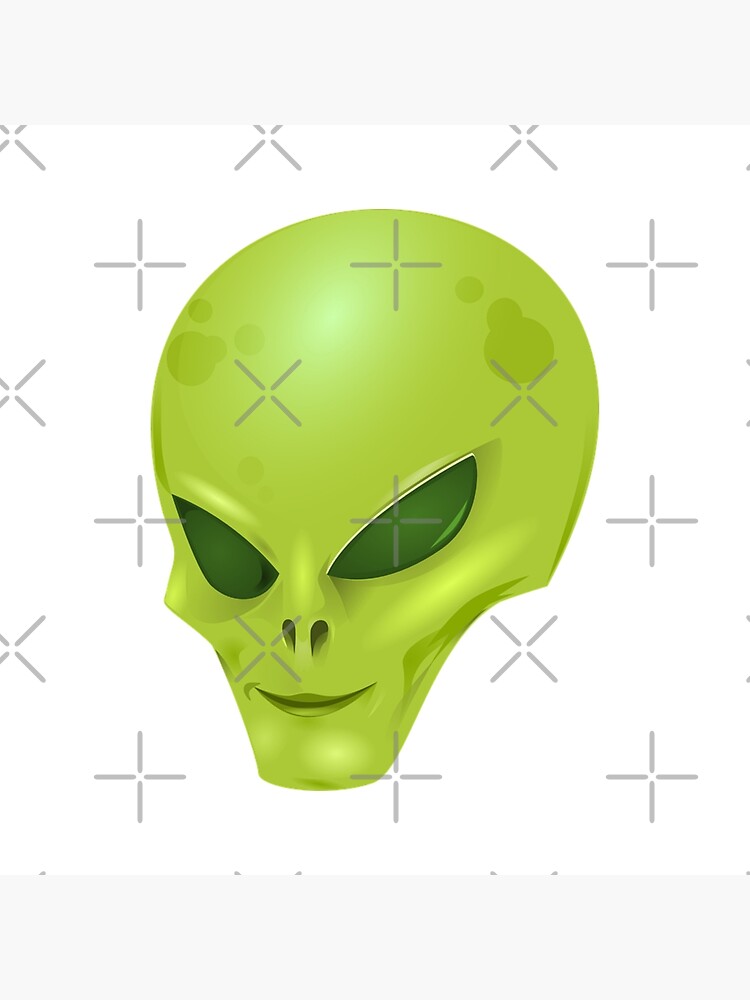 "Green Alien Martian. Funny Scary Alien Face" Art Print for Sale by ...