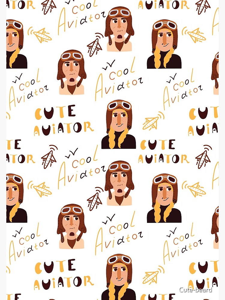 "Seamless pattern with girl and guy airman. Comic cartoon characters in ...