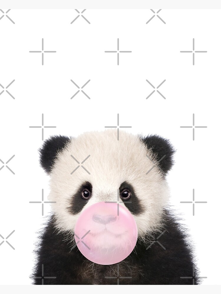 Póster «Bebé oso panda soplando chicle rosa de Zouzounio Art» de ...