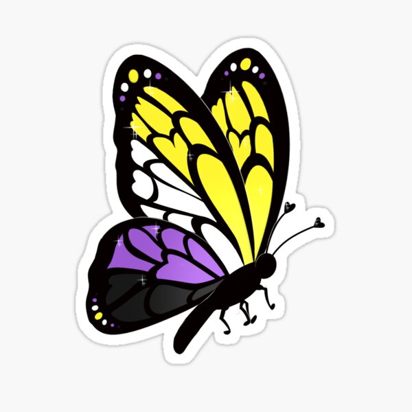 "Non Binary Butterfly" Sticker for Sale by Soniana-draws | Redbubble