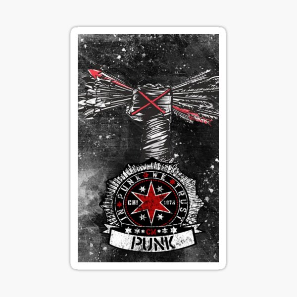 "CM Punk Straight Edge WWE \ AEW " Sticker by theakrobats | Redbubble