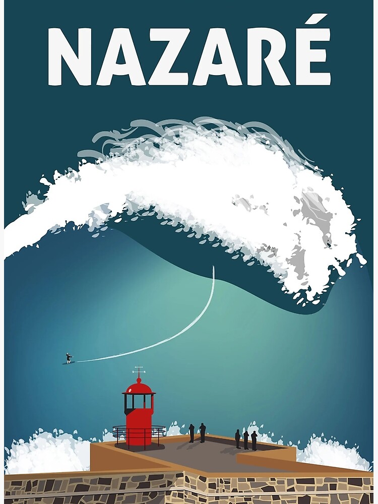 "Nazare Surfing Poster" Poster for Sale by reyipaw | Redbubble
