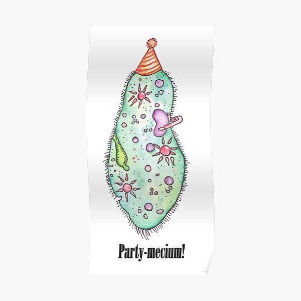 "Party paramecium cell" Poster by Kelley-Art | Redbubble