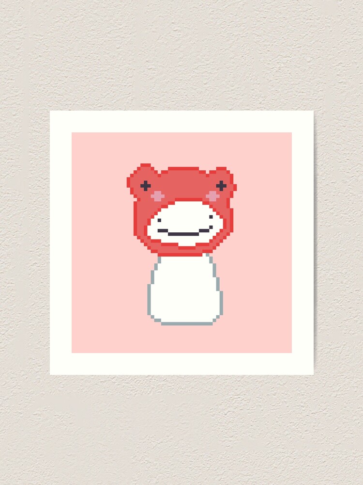 "dream frog hat pixel art blob - sapnap red version" Art Print for Sale ...
