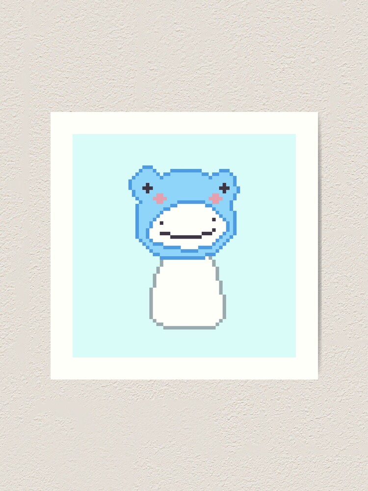"dream frog hat pixel art blob - gogy blue version" Art Print for Sale ...
