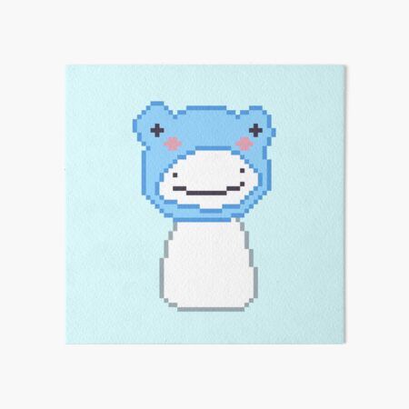 "dream frog hat pixel art blob - gogy blue version" Art Board Print for ...