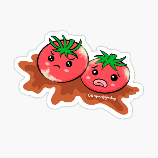 "unhappy tomatoes" Sticker for Sale by spicyjujushop | Redbubble