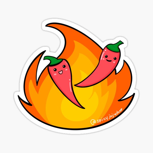 "Spicy Chilli Peppers" Sticker for Sale by spicyjujushop | Redbubble