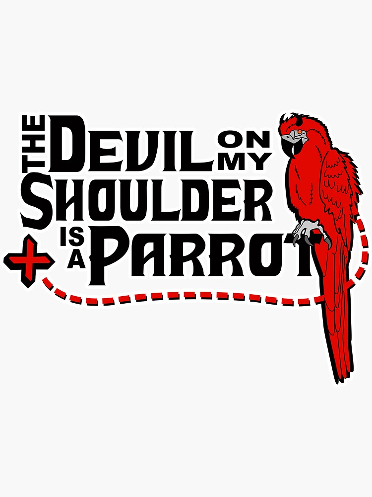 "Shoulder Devil Parrot" Sticker for Sale by RoamingGeek | Redbubble