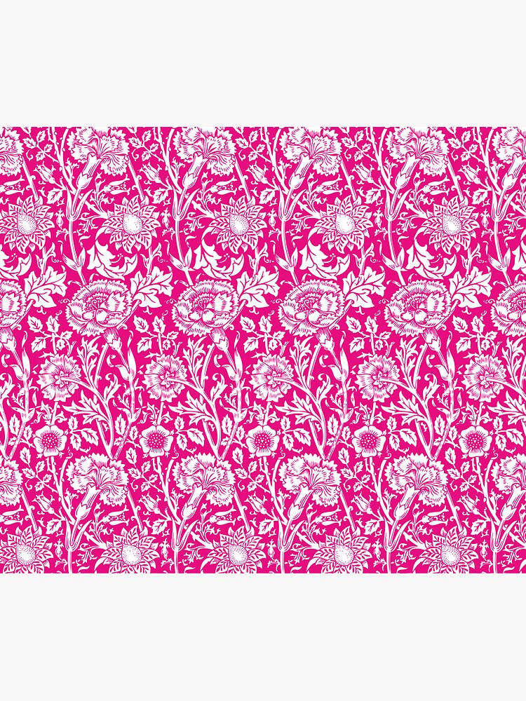 "William Morris Carnations | Hot Pink and White Floral Pattern | Flower ...
