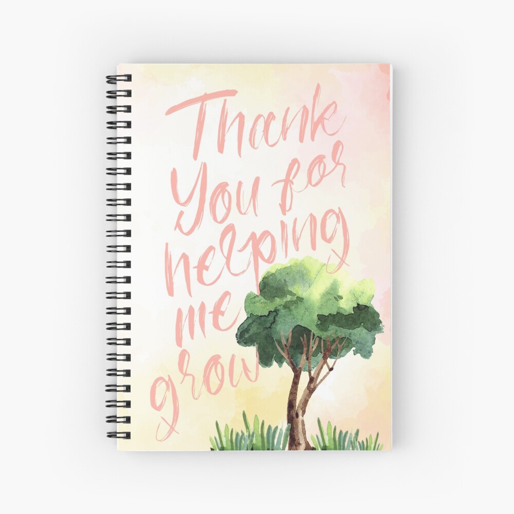Cuaderno de espiral «Gracias por ayudarme a crecer: Lindos árboles de acuarela y naturaleza ...