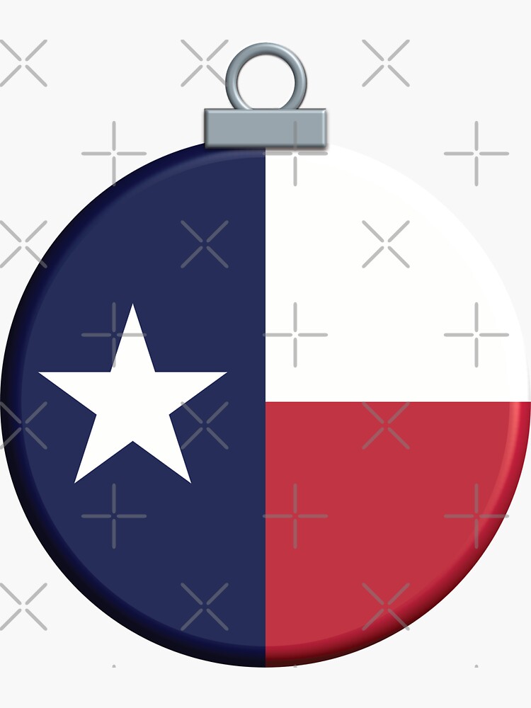 "Texas Flag Christmas Ornament - Texas" Sticker for Sale by DPattonPD ...