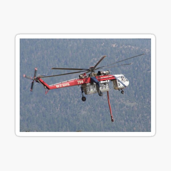 "Cal- Fire Helicopter Sawtooth Fire" Sticker for Sale by Annsmithphoto ...