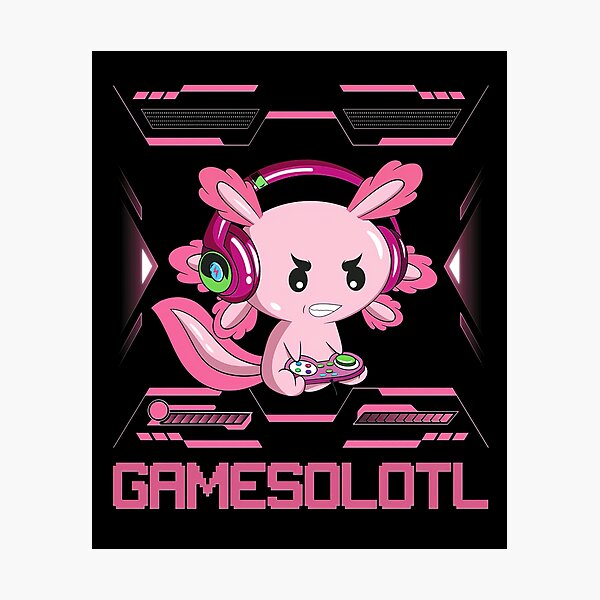 "Gamesolotl Gamer Axolotl Fish Playing Video Games Cute Kawaii Axolotl ...
