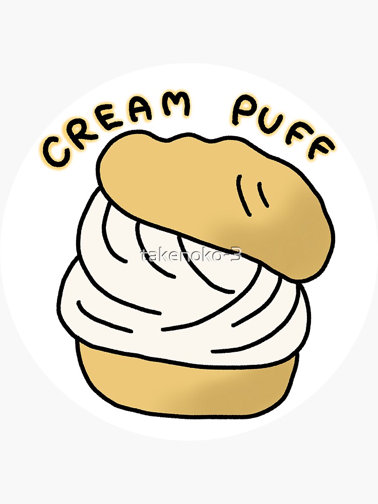 "Cream puff" Sticker for Sale by takenoko-3 | Redbubble
