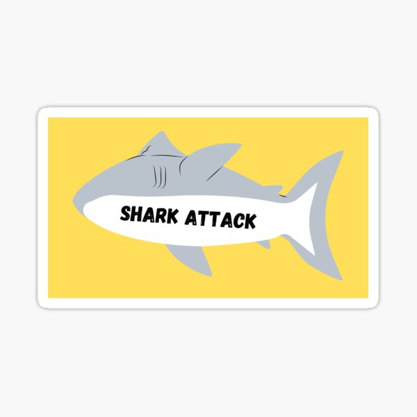 " SHARK ATTACK _ T SHIRT" Sticker for Sale by slcreativebro | Redbubble