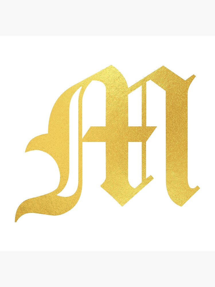 "M – Faux Gold Old English - Letter M" Poster by Typeglyphs | Redbubble