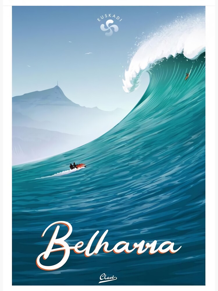 "Surfing Belharra Poster" Sticker for Sale by hengkiwaways | Redbubble
