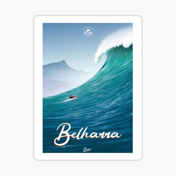 "Surfing Belharra Poster" Sticker for Sale by hengkiwaways | Redbubble