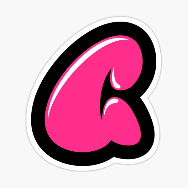 "Graffiti pink bubble C font" Sticker for Sale by Paulus-DB | Redbubble