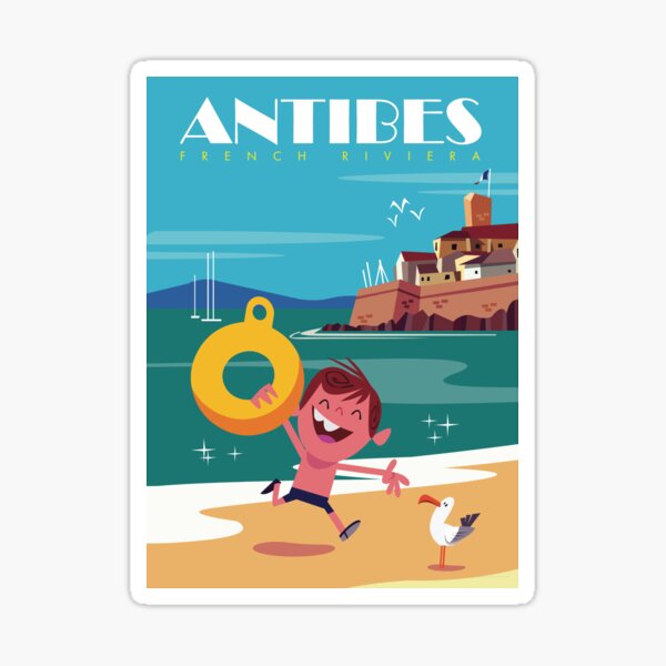 "Antibes Poster" Sticker for Sale by GAGodel | Redbubble