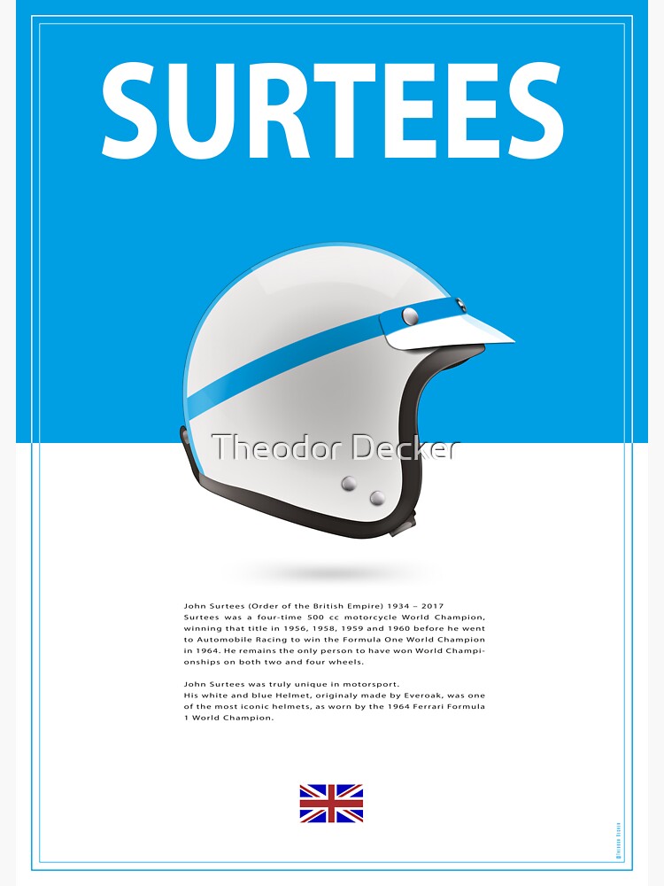 "John Surtees Helmet" Sticker for Sale by theodordecker | Redbubble