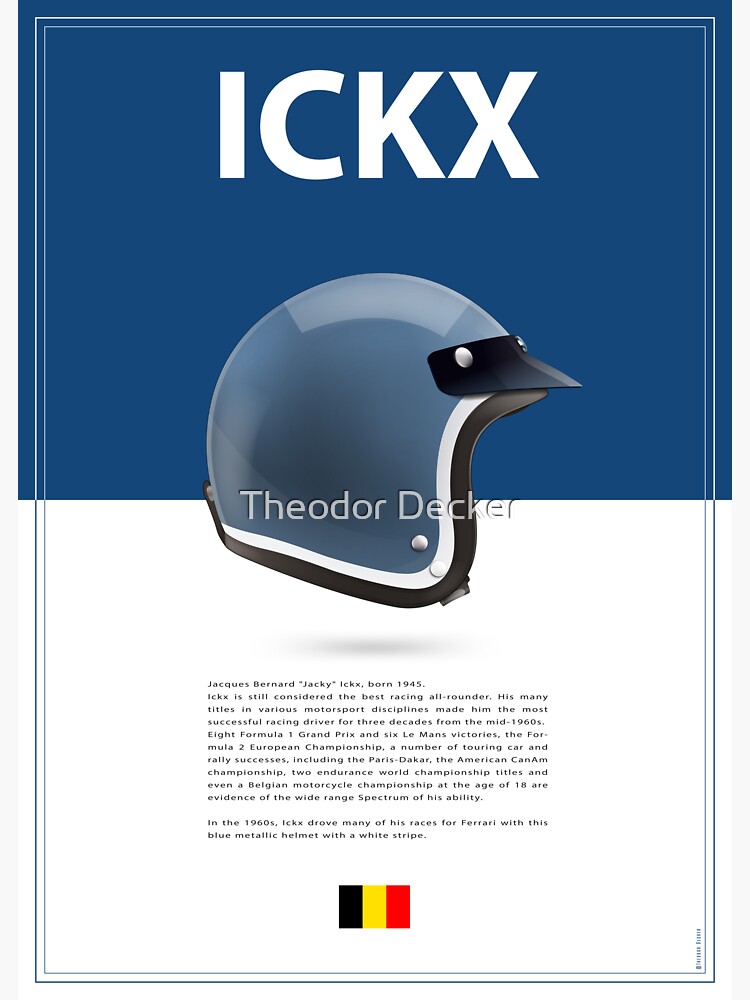 "Jacky Ickx Helmet" Sticker for Sale by theodordecker | Redbubble