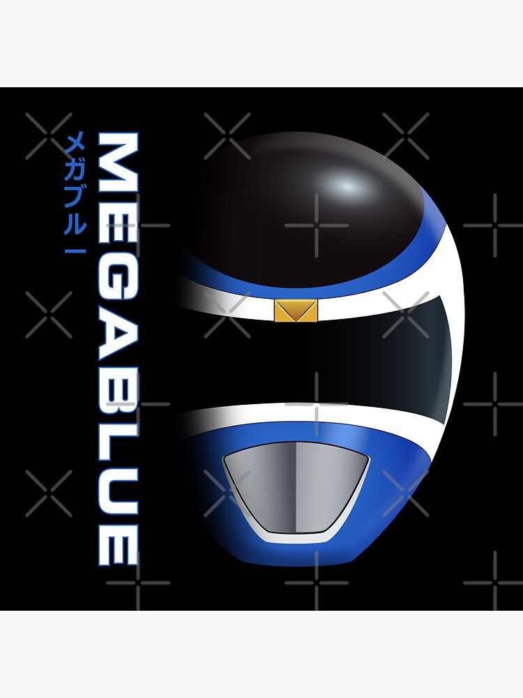 "MegaBlue MegaRanger" Sticker for Sale by blackregent | Redbubble