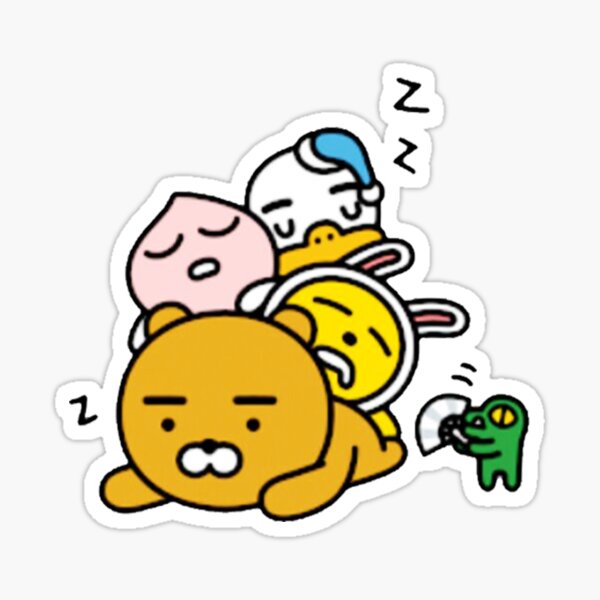 "Kakaotalk Friends (Zzzz)" Sticker for Sale by MiawelchHen | Redbubble