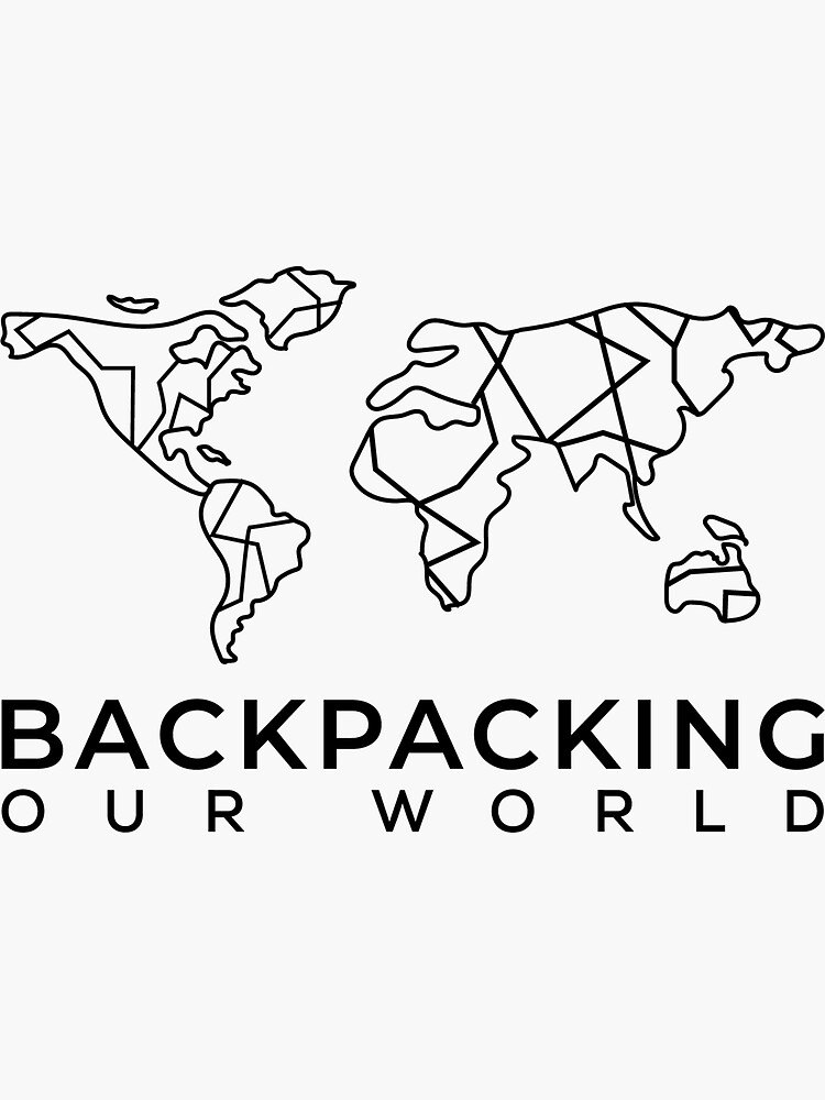 "Backpacking Our World Logo" Sticker by BoW-Shop | Redbubble
