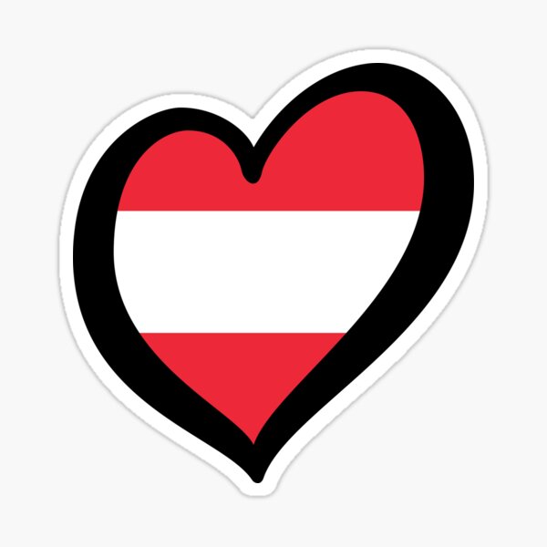 "Eurovision-style Heart - Austria" Sticker by kyri-and-yv | Redbubble