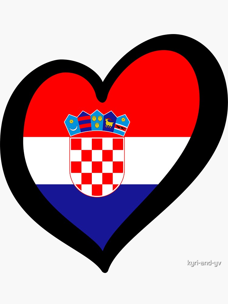 "Eurovision-style Heart - Croatia" Sticker by kyri-and-yv | Redbubble
