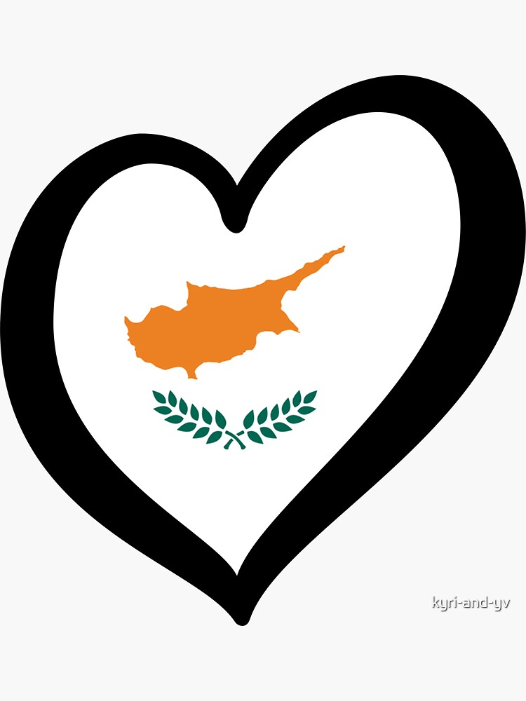"Eurovision-style Heart - Cyprus" Sticker for Sale by kyri-and-yv ...