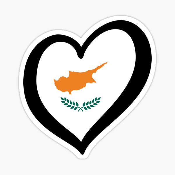 "Eurovision-style Heart - Cyprus" Sticker for Sale by kyri-and-yv ...