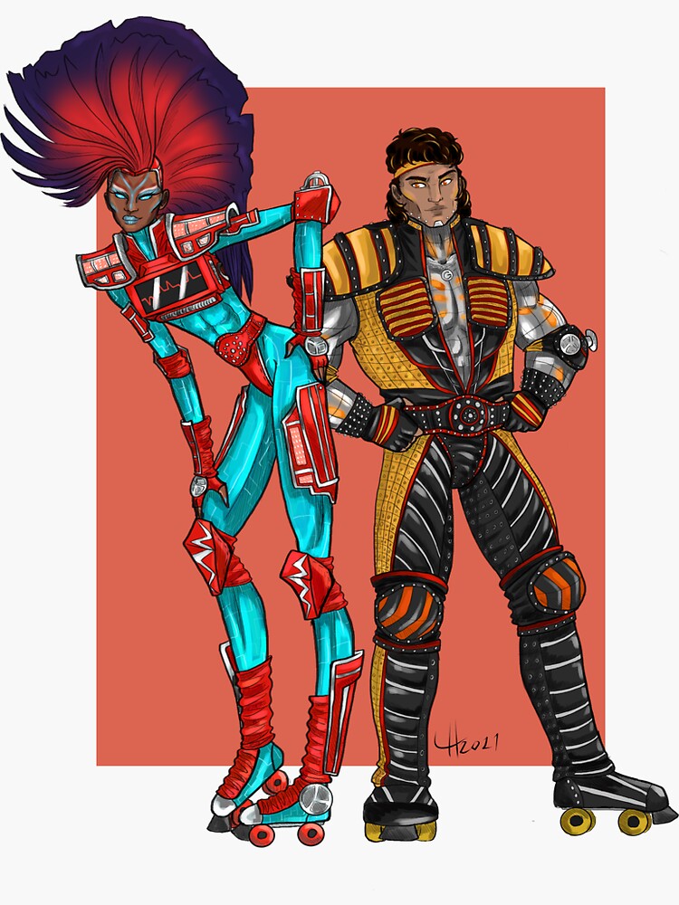 "Electra and Greaseball - Fullbody" Sticker for Sale by Neacle | Redbubble